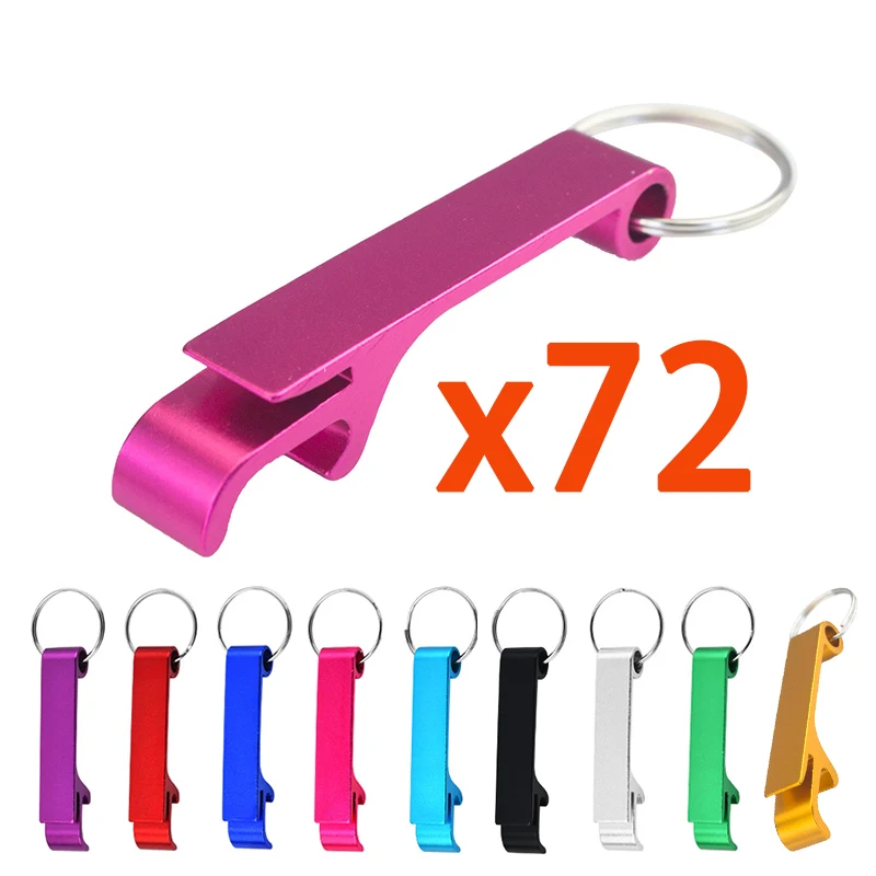 72Pcs-Colored-Bottle-Opener-Key-Chain-Metal-Beer-Drink-Can-Opener-Key ...