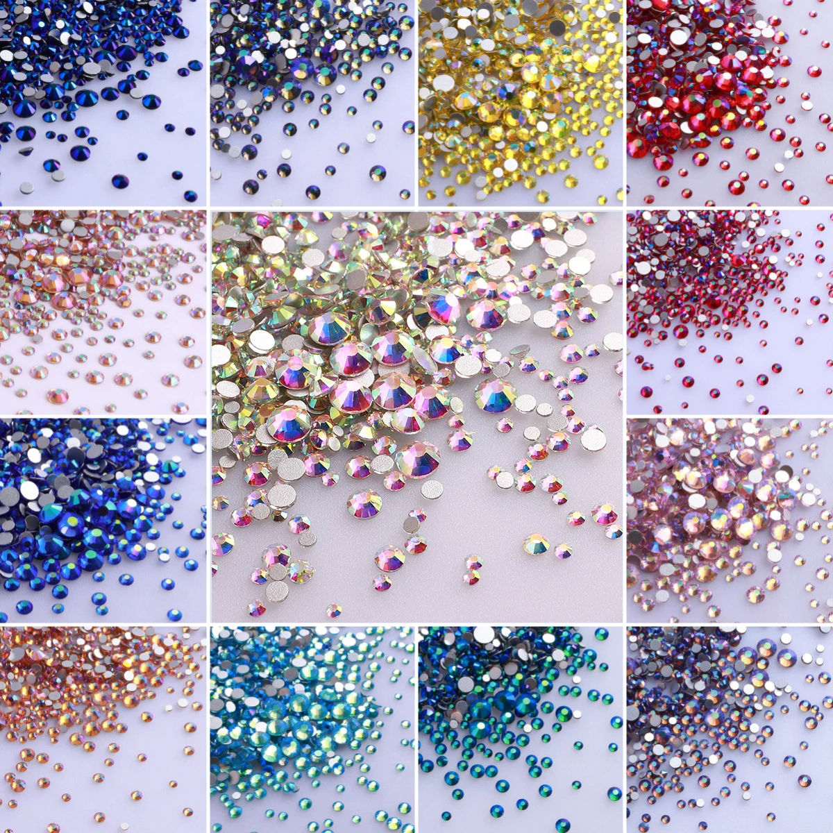 1440Pcs-Mix-Size-Glass-Flatback-Rhinestone-Crystal-Ab-Glitter-Round ...