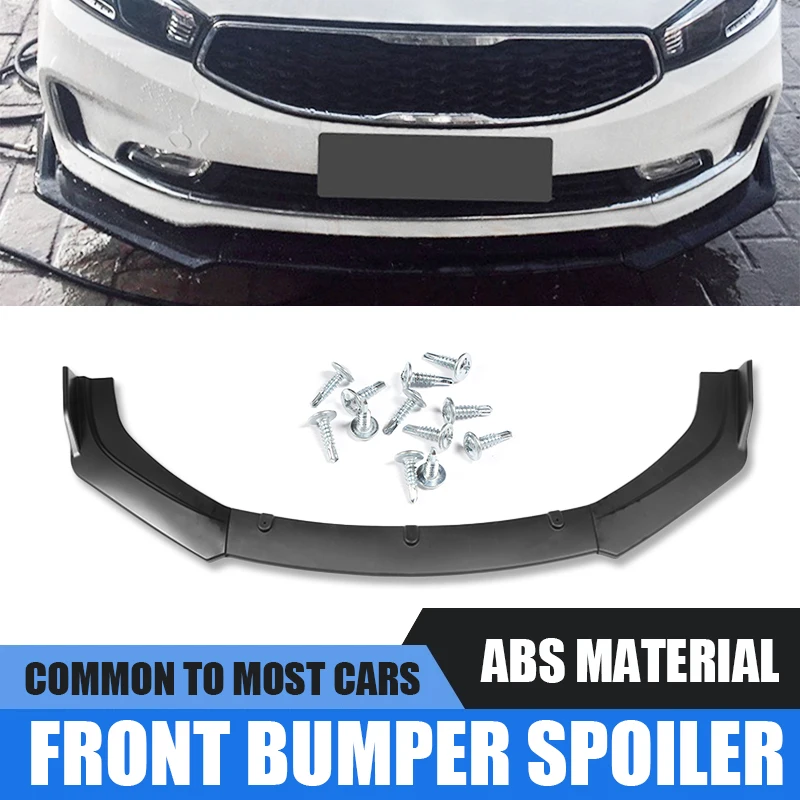 Car Universal Front Bumper Spoiler Protection Plate Lip Kit Carbon ...