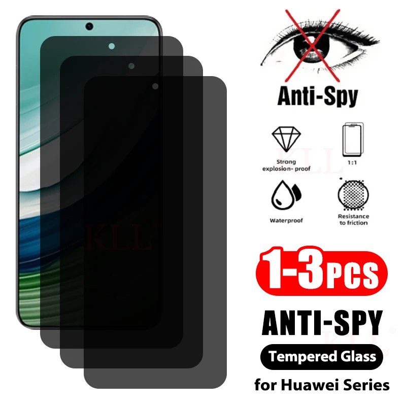 Anti-spy Privacy Glass For Huawei Mate 60 50E P50 P40 P30 Lite Nova 10 ...