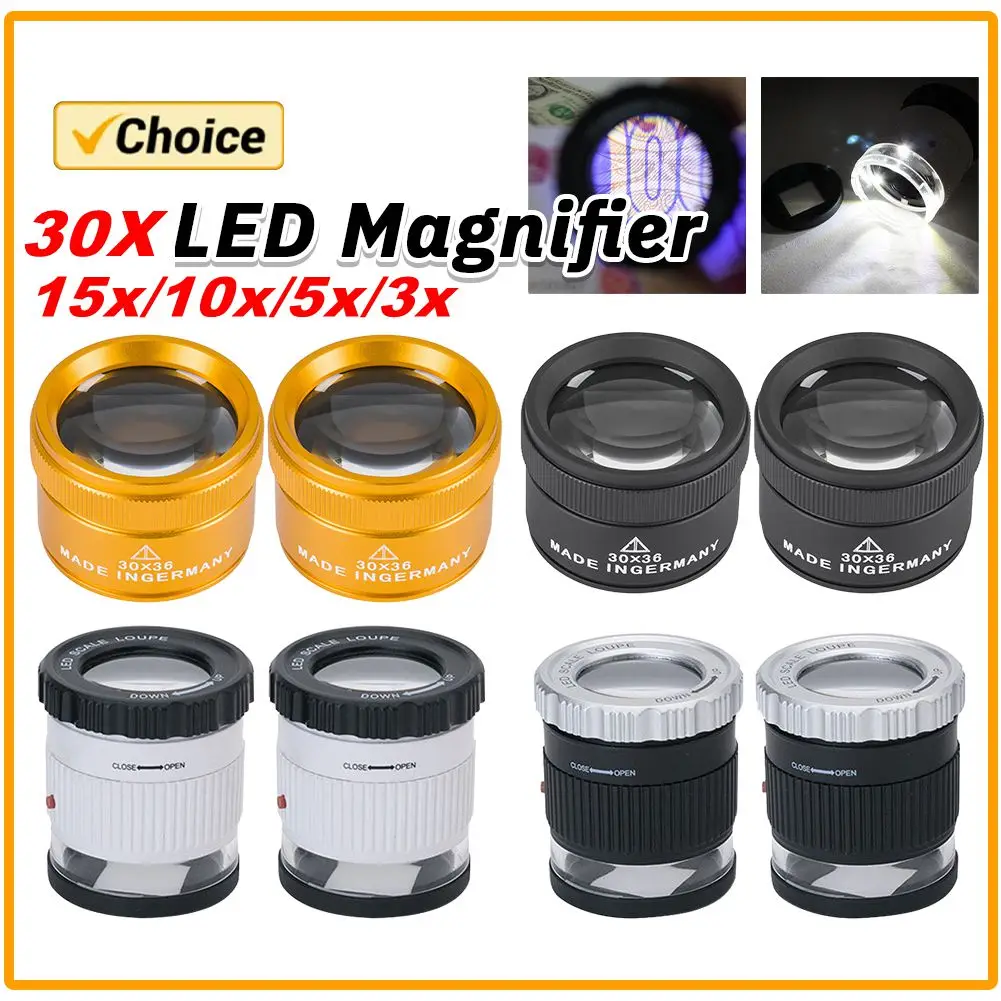 30x 15x 10x 5x 3xMagnifying Glass with led Student Reading Magnifier ...