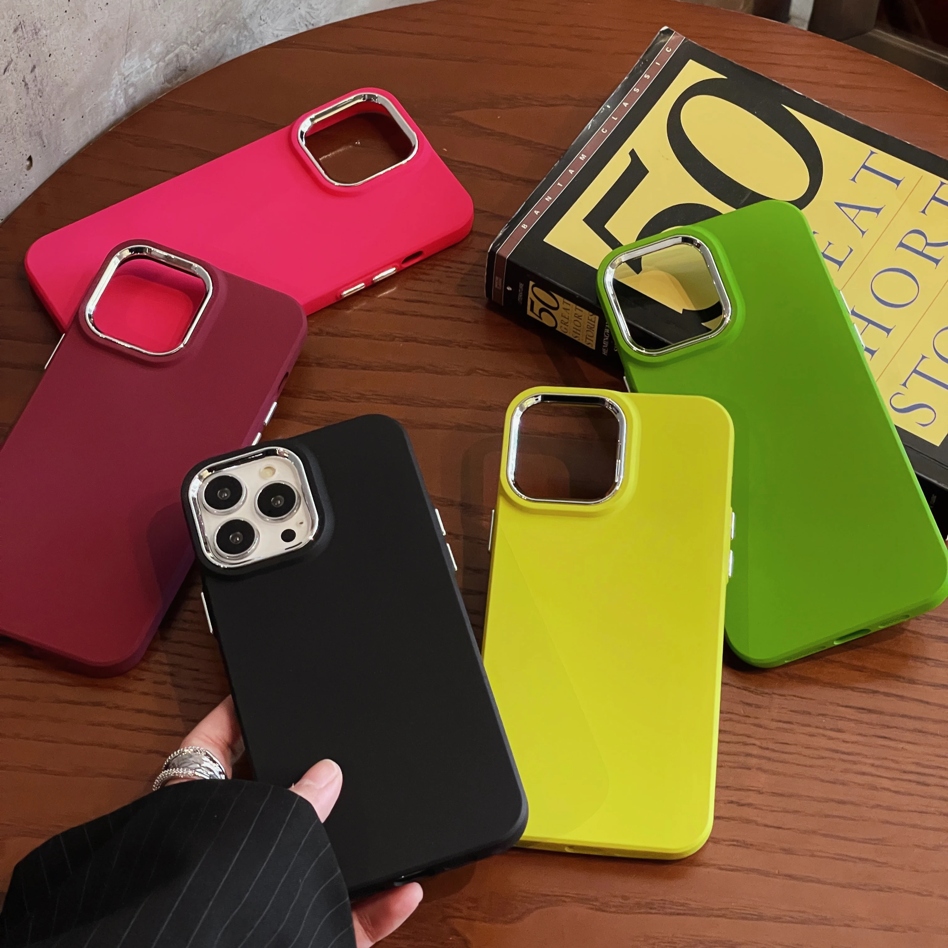 Casing-ponsel-elektroplating-sarung-HP-gaya-sederhana-warna-polos-cocok ...
