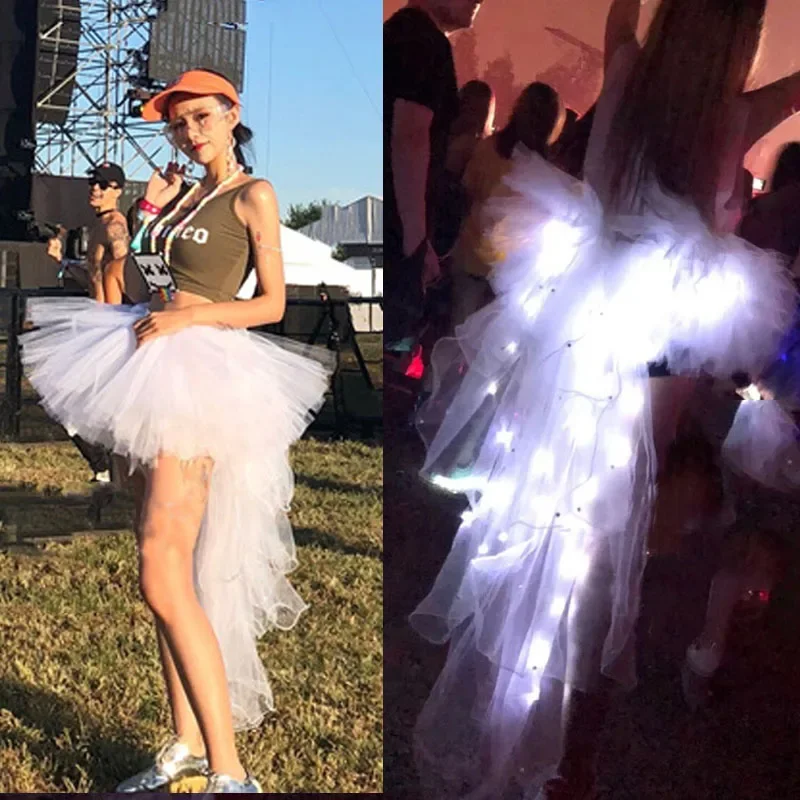LED-Light-Up-Women-Lady-Sexy-Glowing-Tutu-Multilayer-Tulle-Fluffy ...