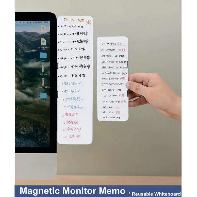 Magnetic-Monitor-Memo-White-Board-Computer-Memo-Board-Reusable-Monitor ...