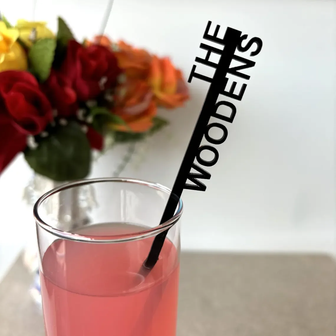 Personalized cocktail stirrers, custom name cut stirrers, wedding ...