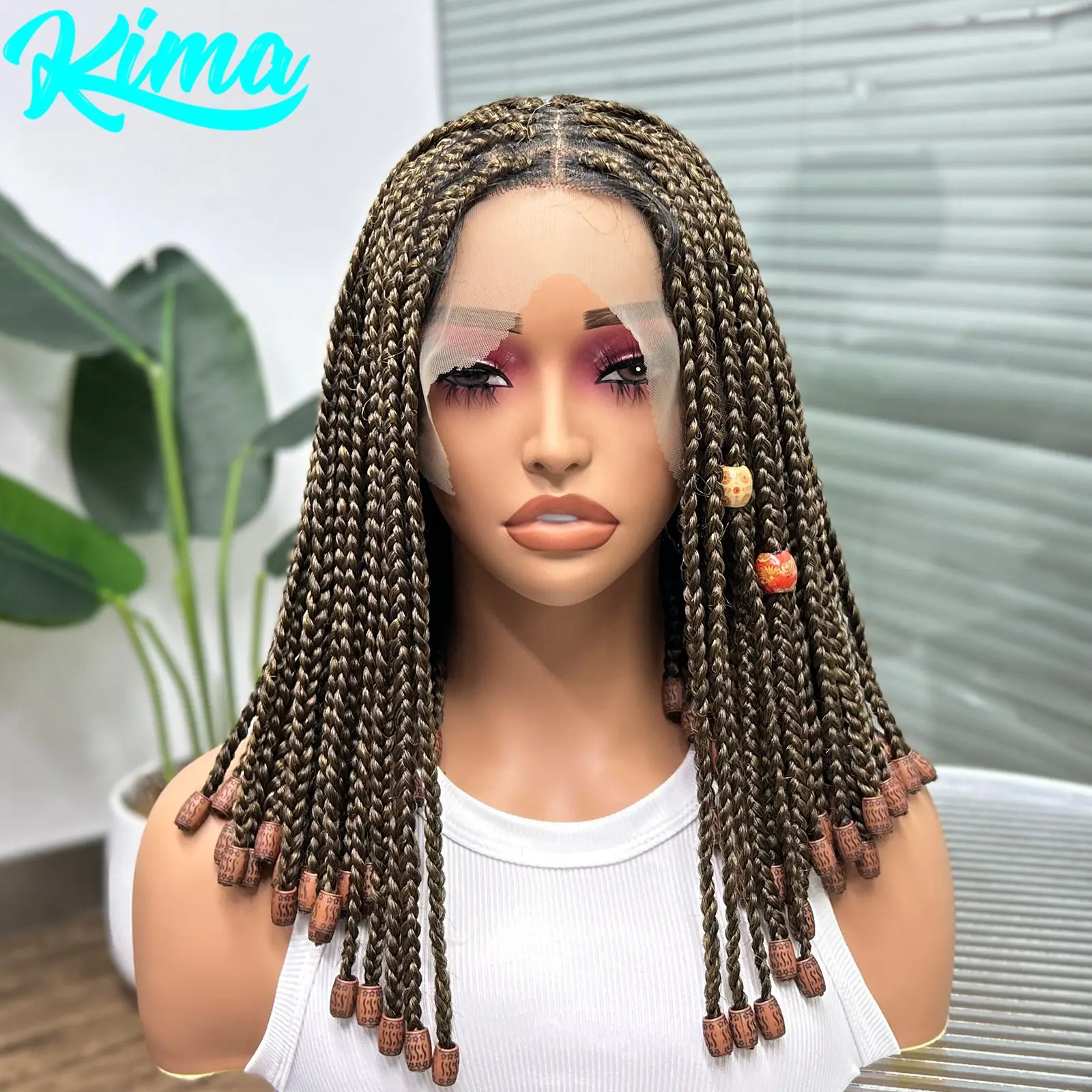 1B-27-Ombre-Box-Braided-Wig-with-Beads-Synthetic-Lace-Frontal-Bob ...