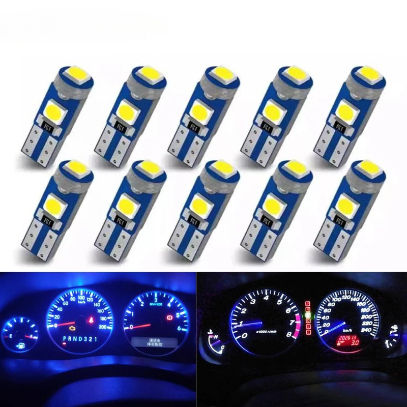 10-pz-T5-Led-lampadina-W3W-W1-2W-Led-Canbus-luci-interne-Auto-cruscotto ...