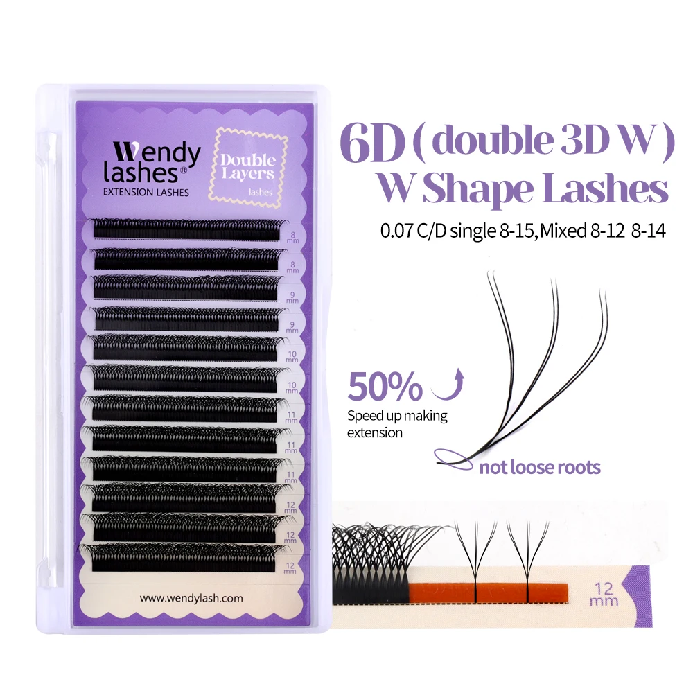 Wendy-Two-Tips-6D-W-Shape-Lashes-Extension-Premade-Volume-Fan-High ...