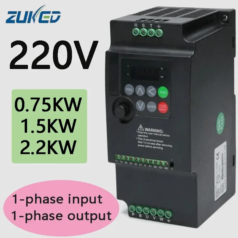 Variable-frequency-drives-2-2KW-1-5KW-0-75KW-1PH-VFD-single-input-220V ...