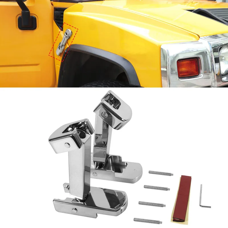 6061-T6-Billet-Aluminum-Chrome-Hood-Latch-and-Hood-Latch-Spring-Set-for ...