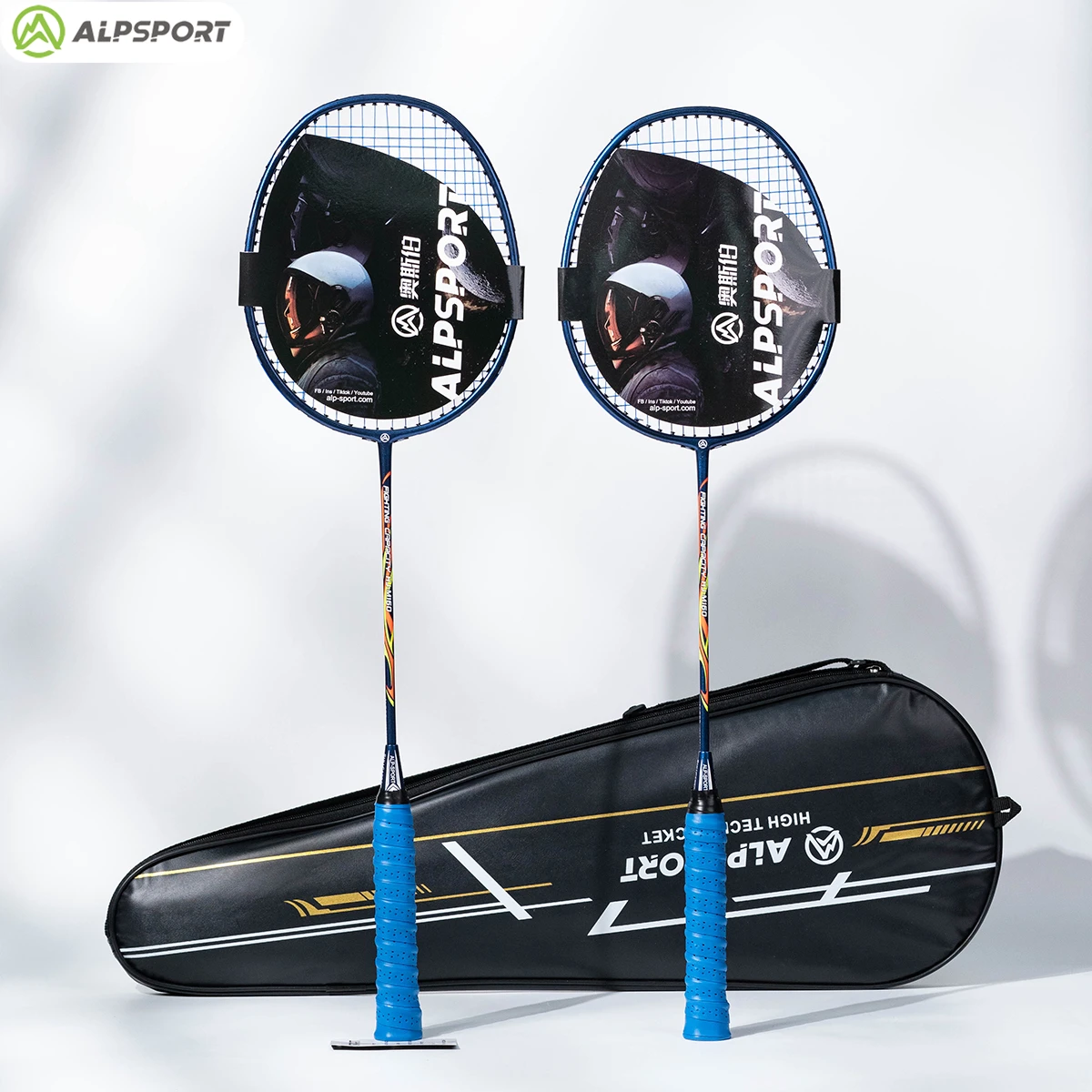 ALPSPORT RR Pro 2Pcs 100% 카본 파이버 플렉스 4U 30Lbs 탠덤 라켓 공격 및 수비용 프로 배드민턴 라켓 ...