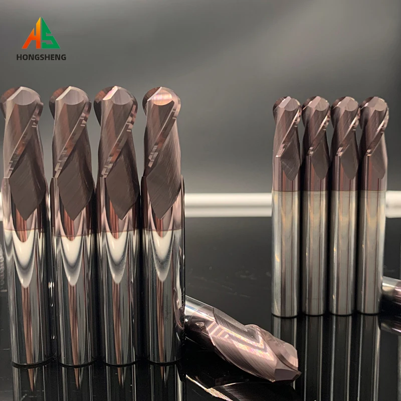 Fresa de carburo de tungsteno HRC62, punta de bola, CNC, Router Bit R0 ...