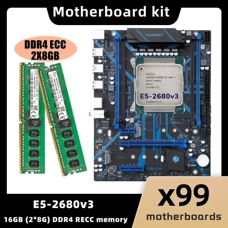 HUANANZHI-X99-Conjunto-de-Placa-M-e-QD4-LGA-2011-3-Intel-E5-2680-v3 ...