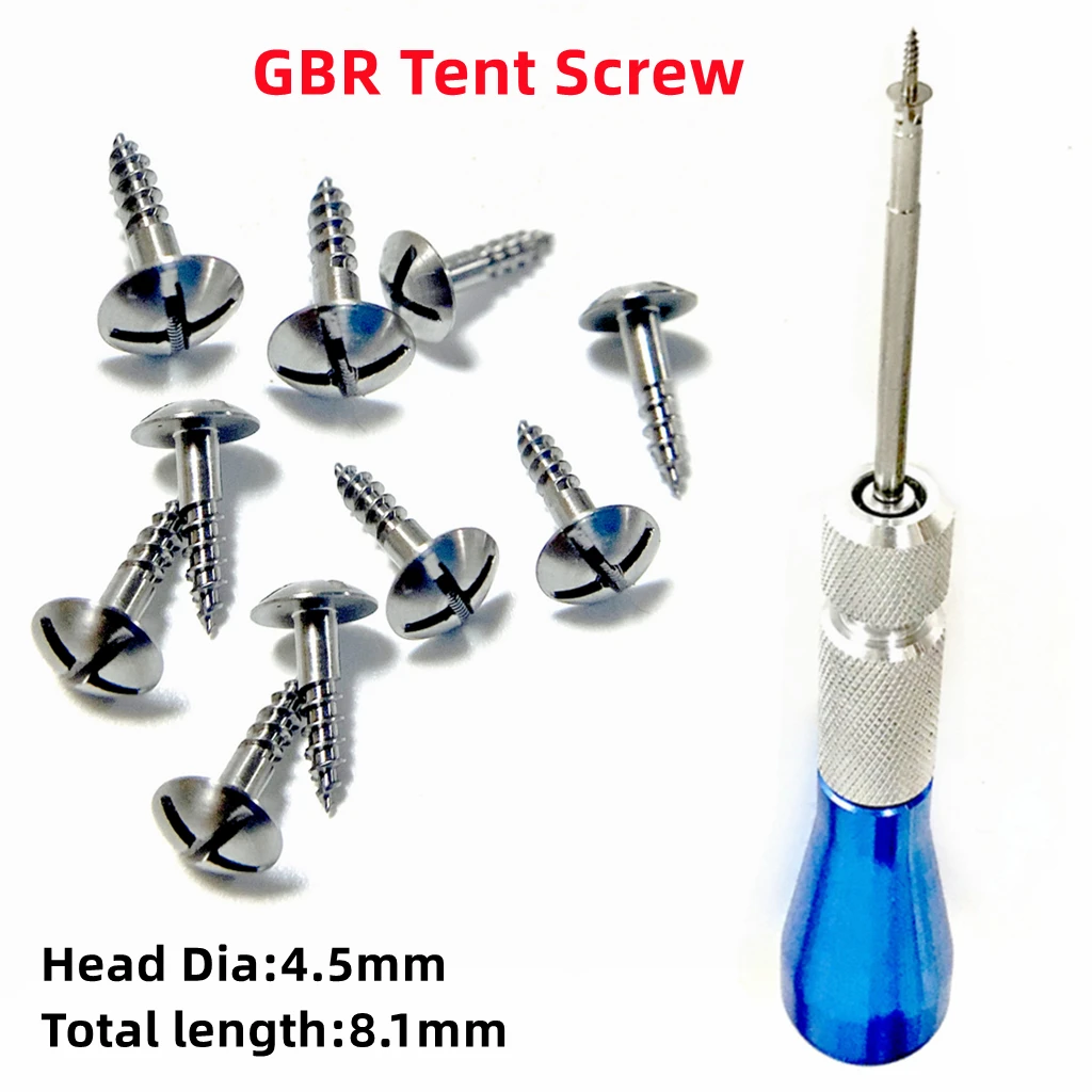 Dental-GBR-Thread-Tent-Screw-Guide-Bone-Regeneration-8mm-Tenting-Screwdriver-Membrane-Fixation ...