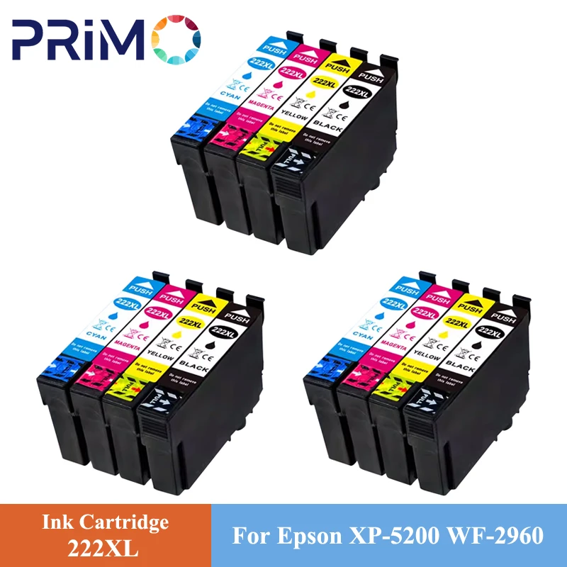 Color Inkjet 222XL T222XL T222 222 XL Compatible Ink Cartridge for ...
