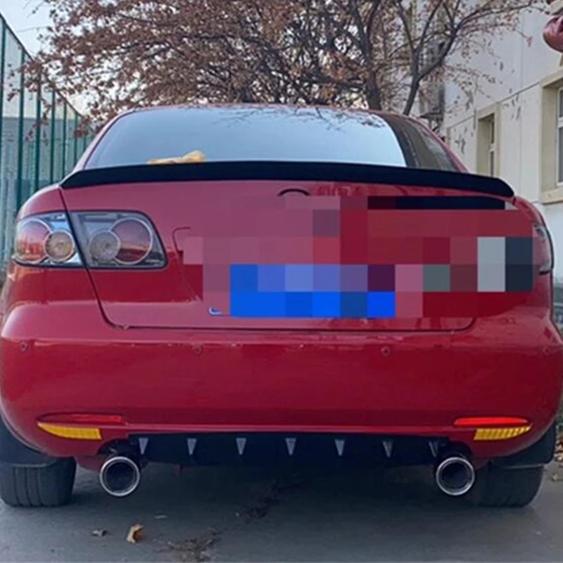 For OLD Mazda 6 Rear Bumper Diffuser Lip Splitter Anti-Collision Glossy ...
