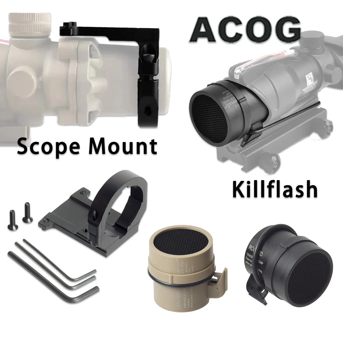 Tactical-4X32-ACOG-Scope-Accessories-Killflash-Cover-Cap-Anti-Reflection-Honeycomb-Lens ...