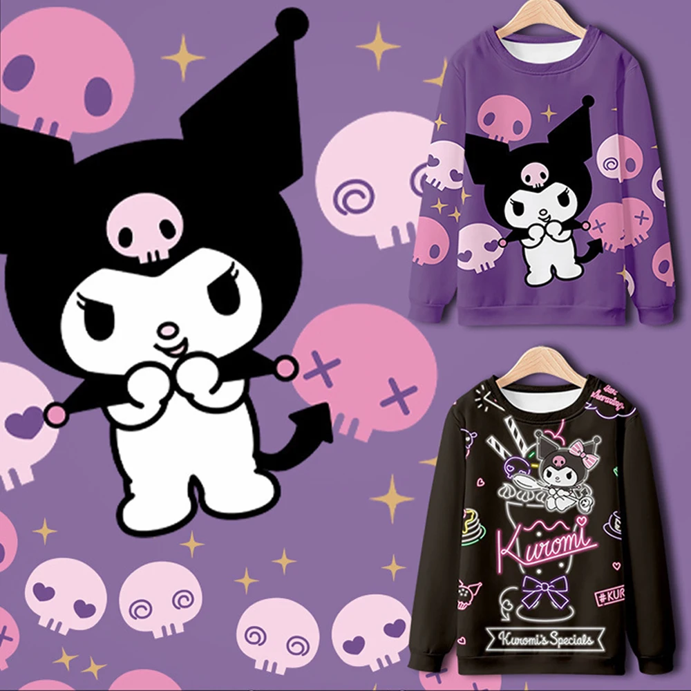 Sanrio-Kuromi-Crew-Neck-Sweater-Anime-Periphery-2d-Long-Sleeve-Japanese ...