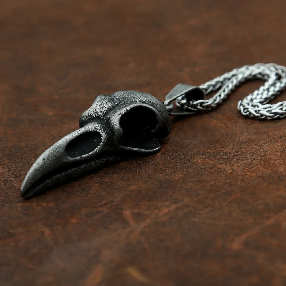 Gothic-Raven-Skull-Pendant-Vintage-Odin-Crow-Skulls-Necklace-for-Men ...