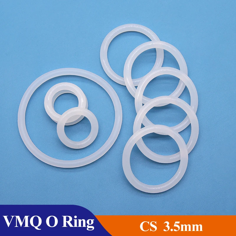 10-50Pcs-White-Food-Grade-Silicone-O-Ring-Gasket-CS-3-5mm-OD-10-90mm ...