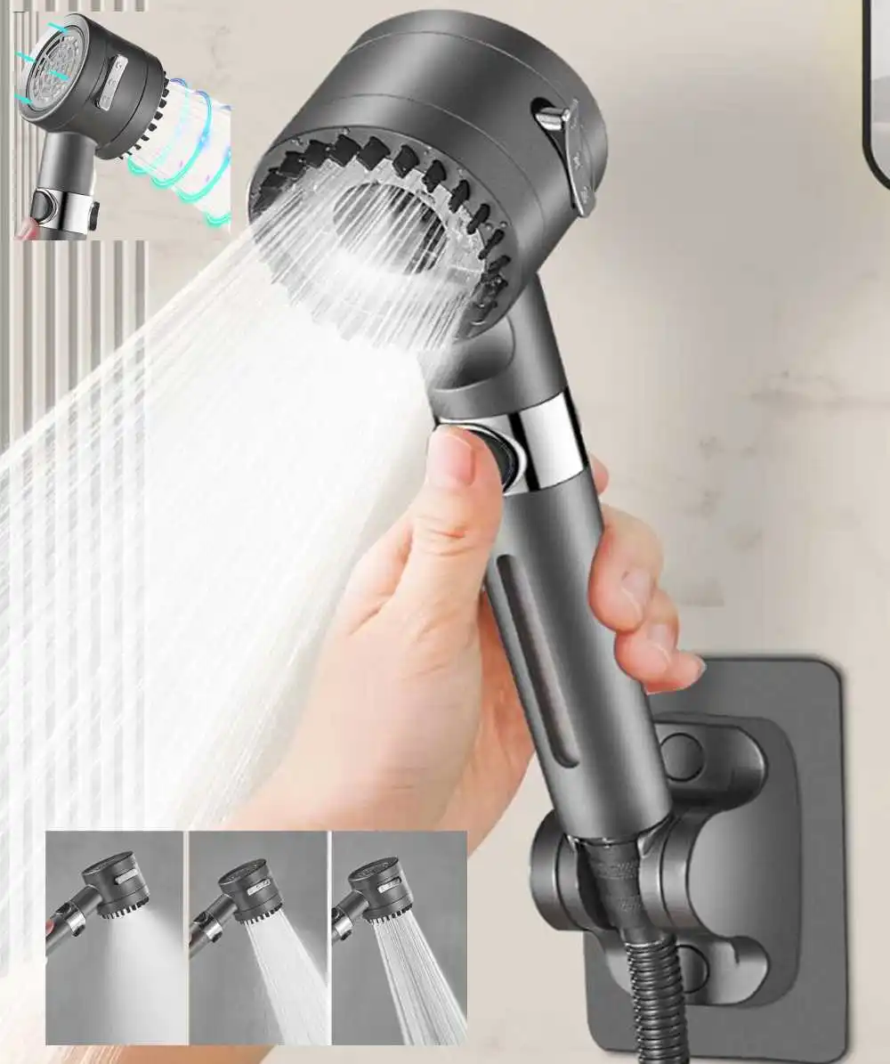 New-3-Modes-Shower-Head-High-Pressure-Massage-Brush-Portable-Filter ...