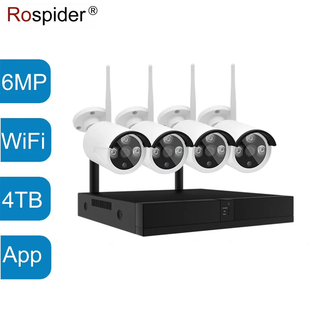 10pcs-Lot-6MP-4-Channel-Camera-System-Wireless-HD-NVR-Kit-Wiring-free ...