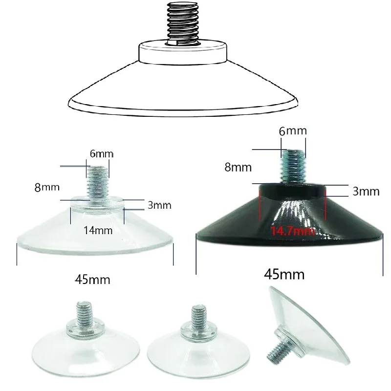 40mm Suction Cup with Screw M6 Sucker with Nut Suction Pad 10PCS ...