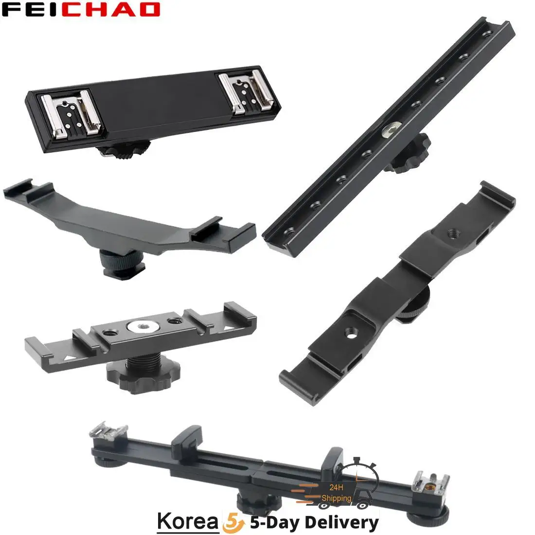 Triple-Double-Cold-Hot-Shoe-Adapter-1-4-Mount-Extension-Bar-Video ...