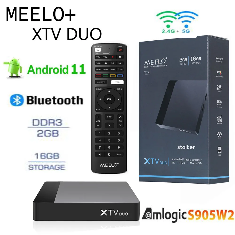 MEELO+ plus XTV Duo Decoder STALKER Amlogic S905W2 2G 16G 4k TV BOX ...