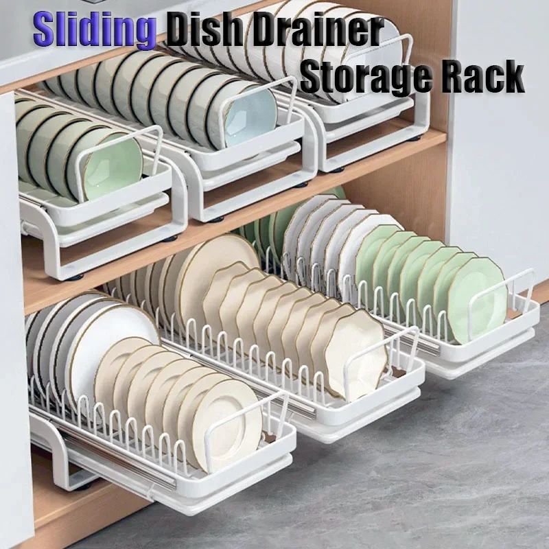 Sliding-kitchen-Storage-Rack-Dish-Drying-Rack-Cabinets-Drawers ...