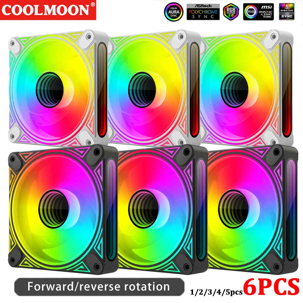6-1PCS-COOLMOON-120mm-ARGB-Fan-Cooler-PWM-4PIN-5V-3PIN-Mute-Ventilador ...