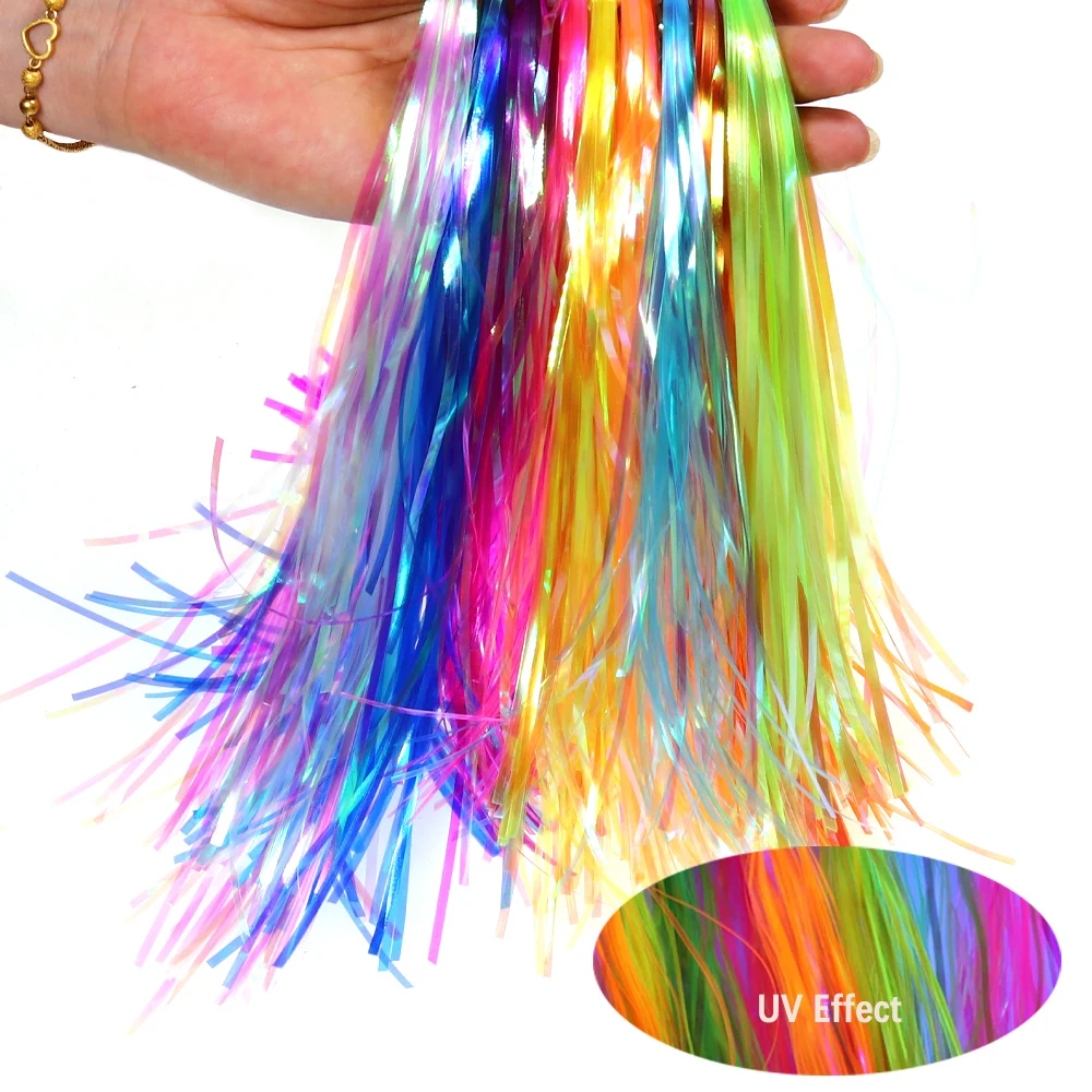 Vtwins-2mm-UV-Pearl-Ice-Wing-Flat-Flashabou-Tinsel-Krystal-Streamer ...