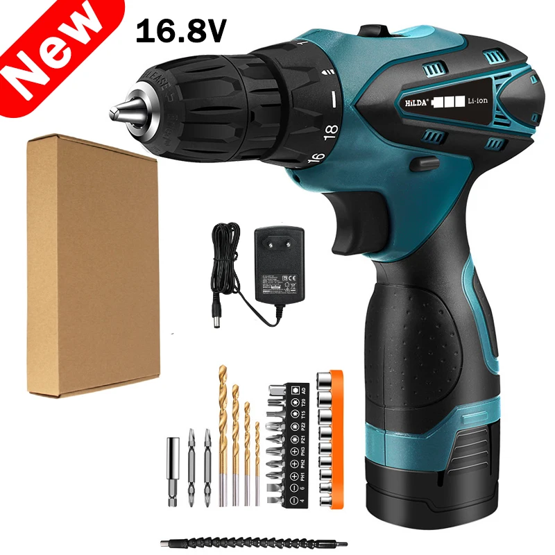 16-8V-Brushless-Electric-Drill-1800rpm-Cordless-Driller-Driver ...