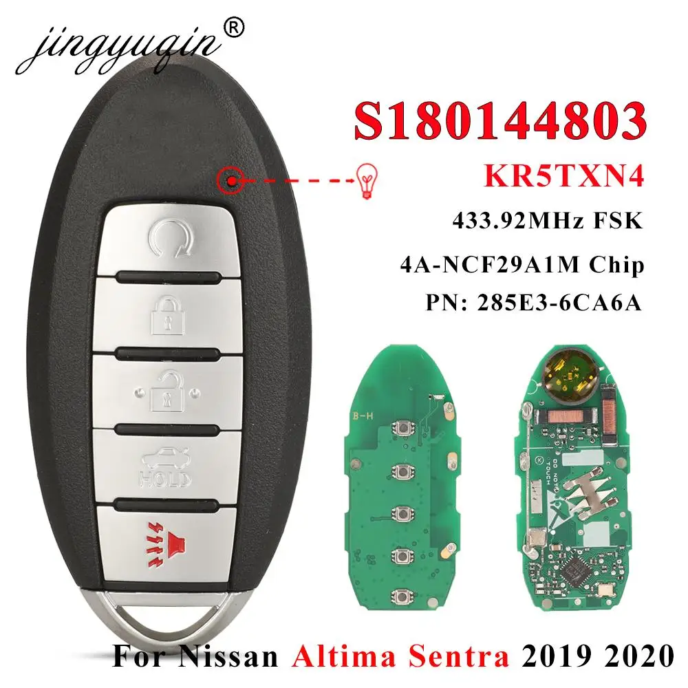 jingyuqin S180144803 KR5TXN4 Remote Smart Keyless for Nissan 2019 2020 ...