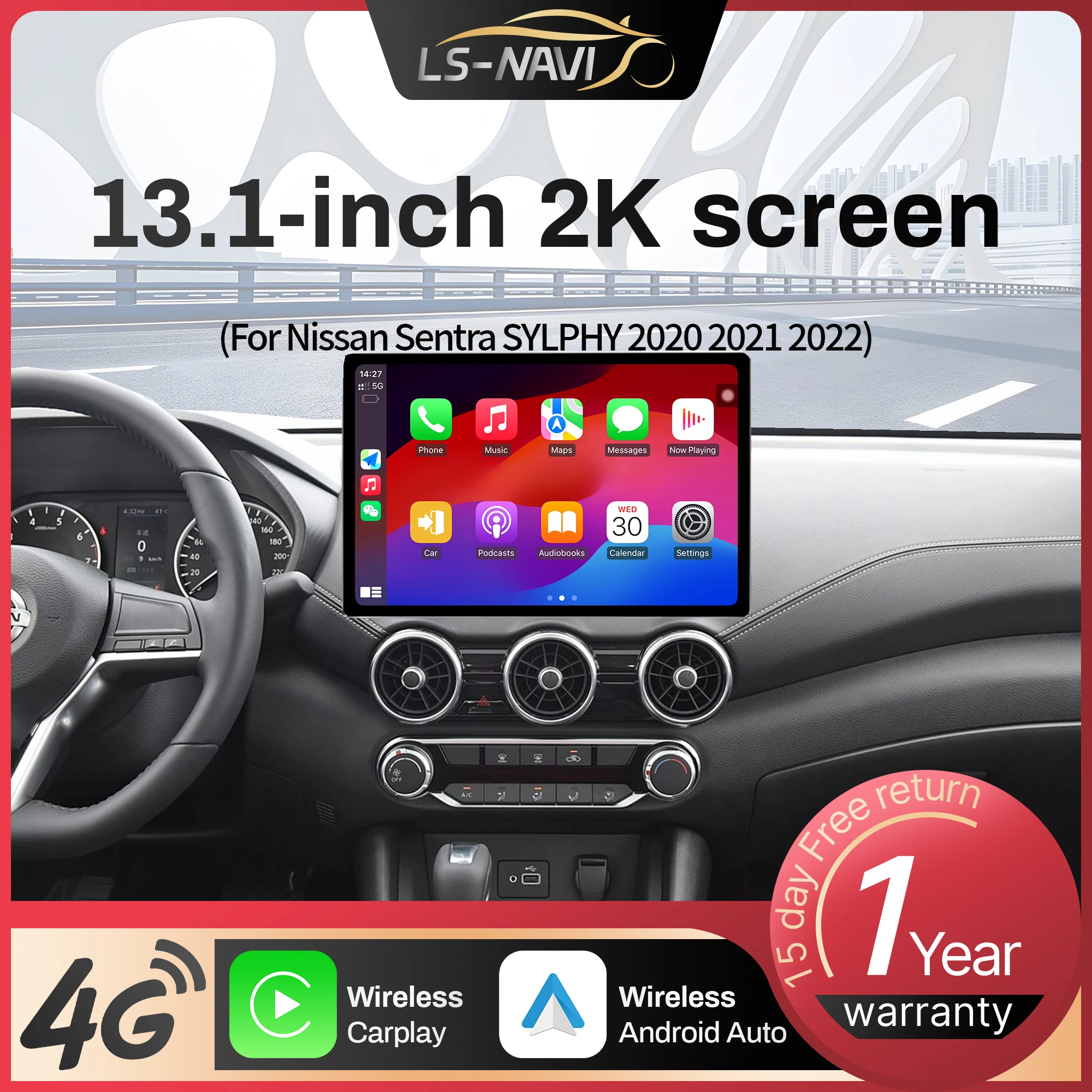13.1 inch For Nissan Sentra SYLPHY 2020 2021 2022 Car Radio Multimedia ...