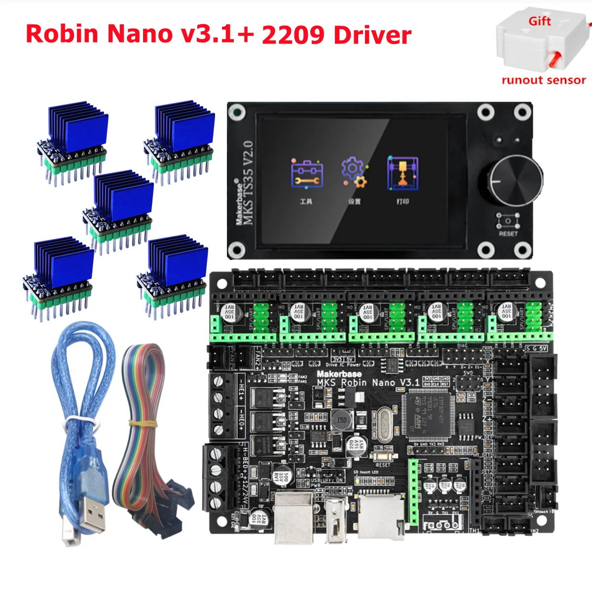 MKS Robin Nano V3 control card TS35 display TFT touch screen 32 bit ...