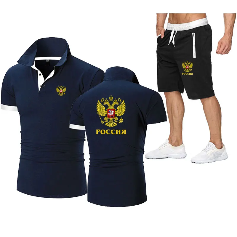 Summer-Tshirt-Men-s-Tracksuit-Cccp-Russia-T-shirt-Shorts-Fitness-sets ...