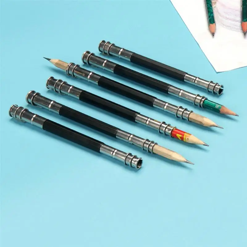 10pcs Dual Head Pencil Extension Rod Metal Stainless Steel Sketch ...