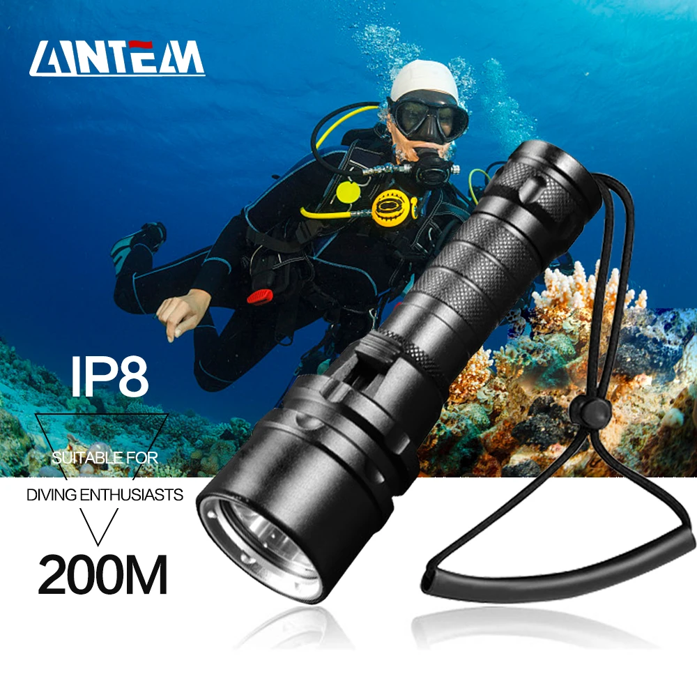 Super bright 8000LM Diving Flashlight IP8 waterproof rating ...