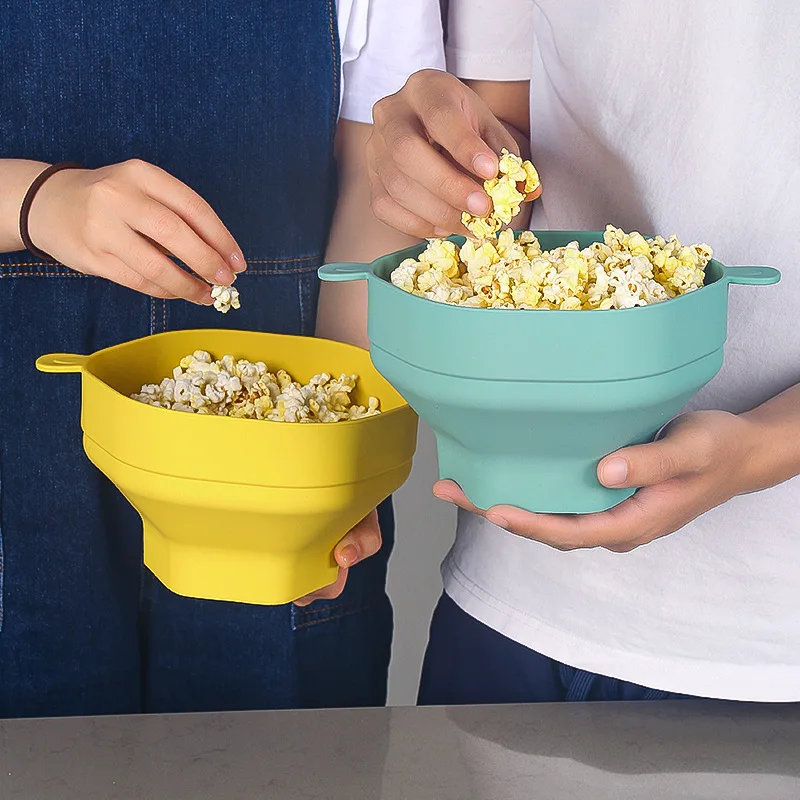 Kitchen-Microwave-Popcorn-Bowl-Bucket-Silicone-DIY-Red-Popcorn-Maker-w ...