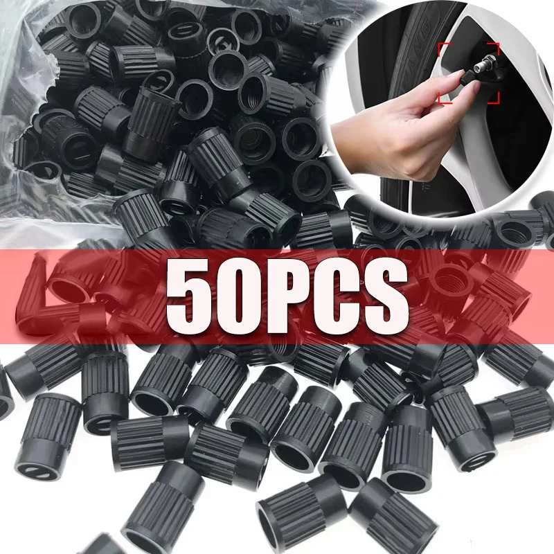 50PCS Plastic Vacuum Tyre Valve Caps Car Tyre Dust Caps Valve Caps with ...