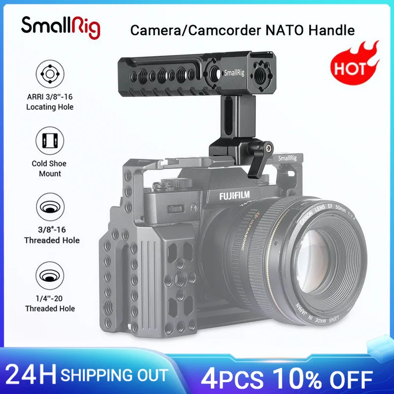 SmallRig-NATO-Rail-Top-Handle-Grip-com-pontos-de-montagem-Shoe-Mounts ...