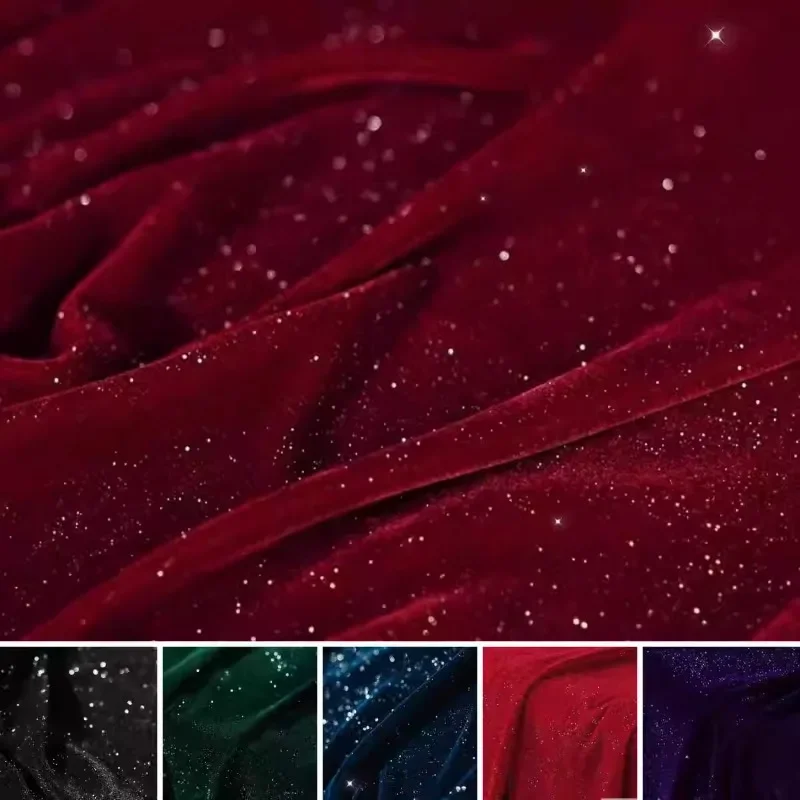 100x140cm Glitter Velvet Starry Fabric,Soft and Smooth Woven Non ...