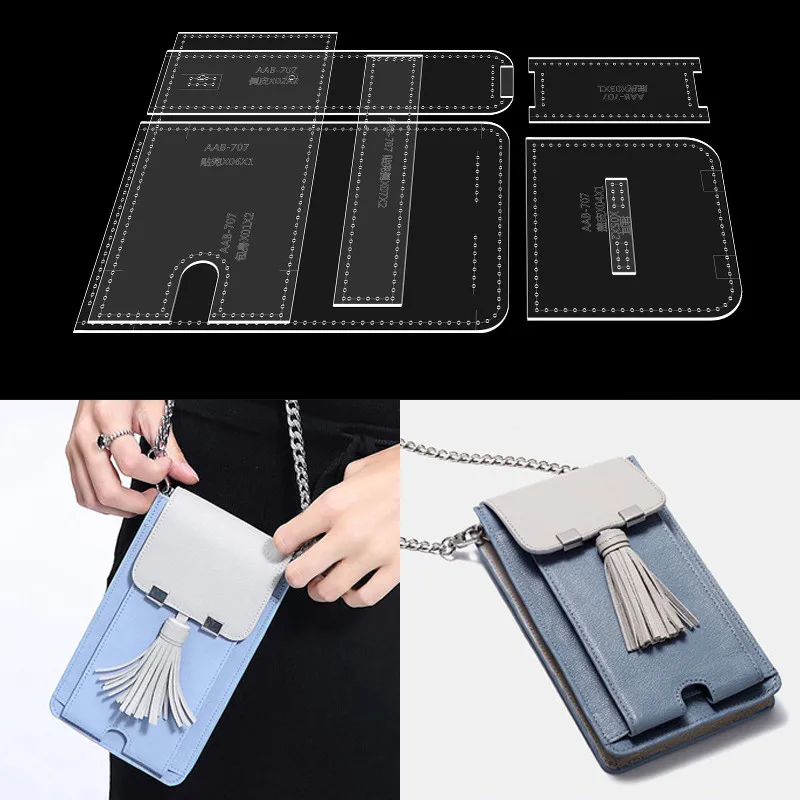 1Set Mini Bag Pattern Stencil Tool Shoulder Cross-Body Bag Phone Bag ...