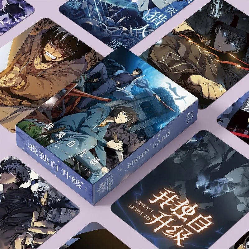 55pcs-set-Solo-Leveling-Lomo-Cards-Sung-Jinwoo-Anime-Photocard-Bookmark ...