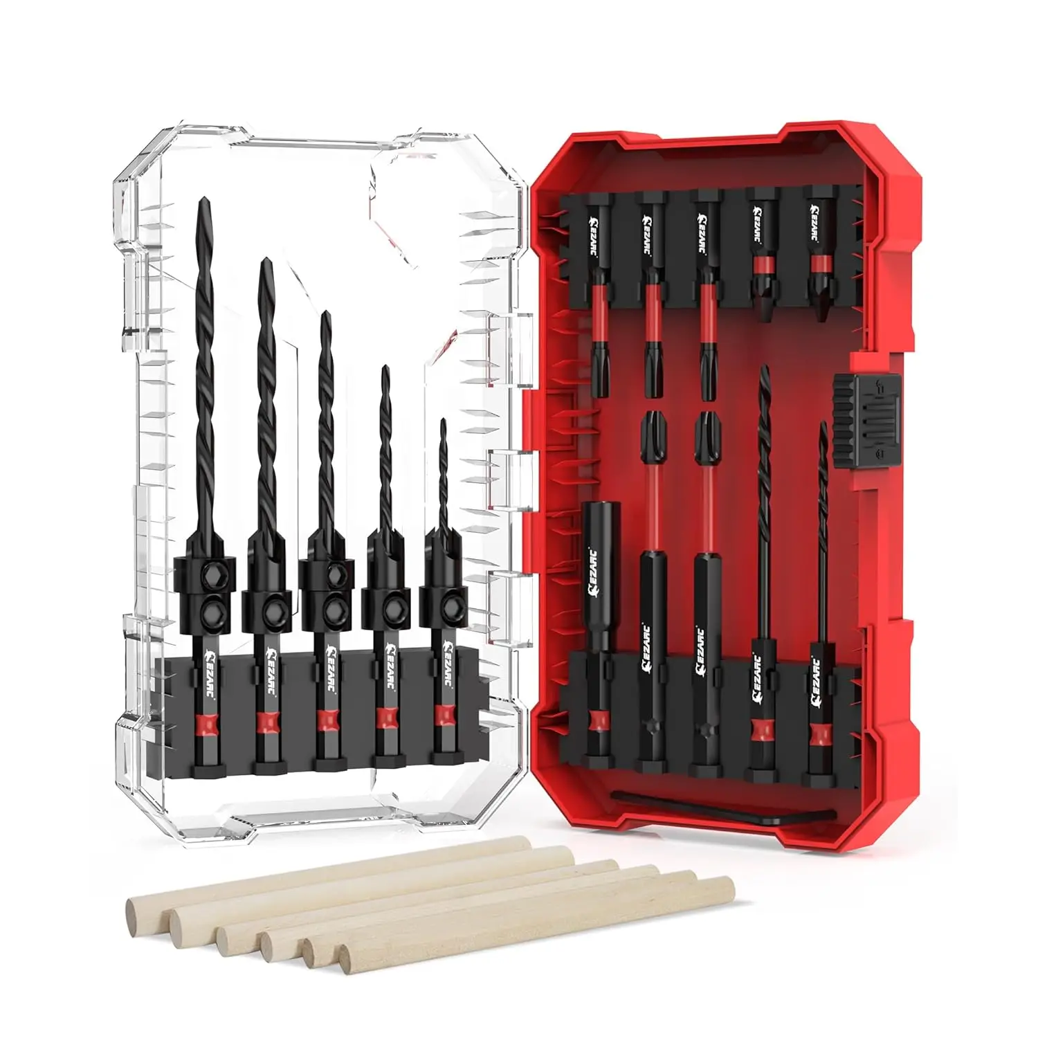 EZARC-Countersink-Drill-Bit-Set-24-Pack-Tapered-Drill-Bits-Kit-for ...