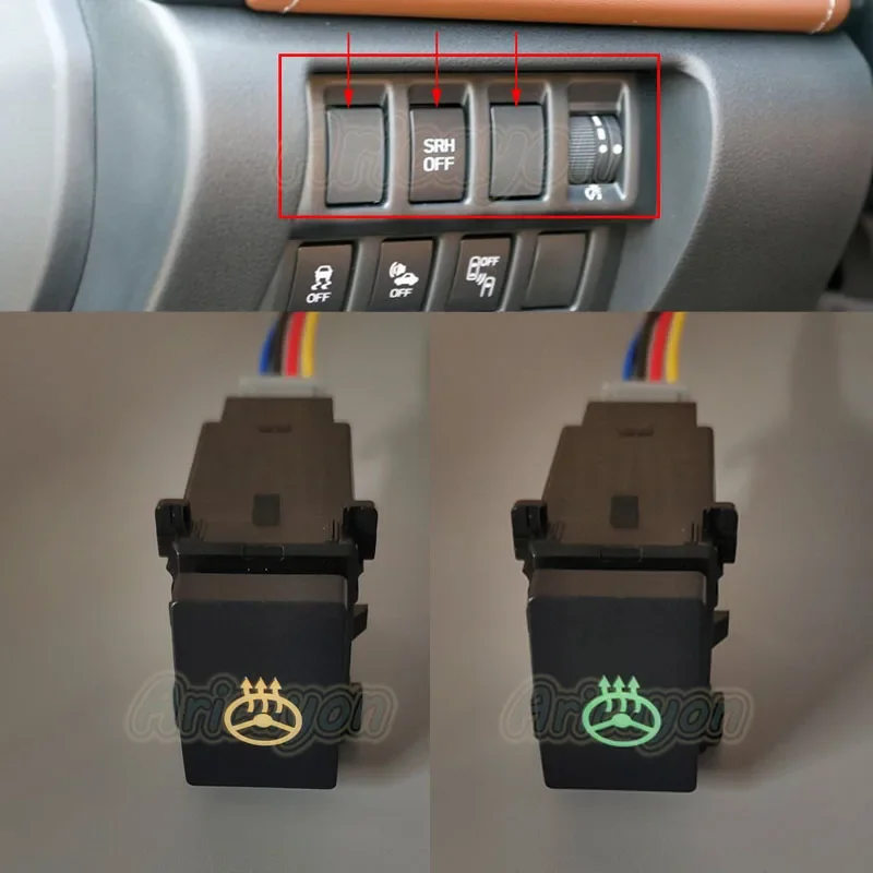 Yellow-and-Green-Light-Car-Steering-Wheel-Heating-Button-Switch-with ...