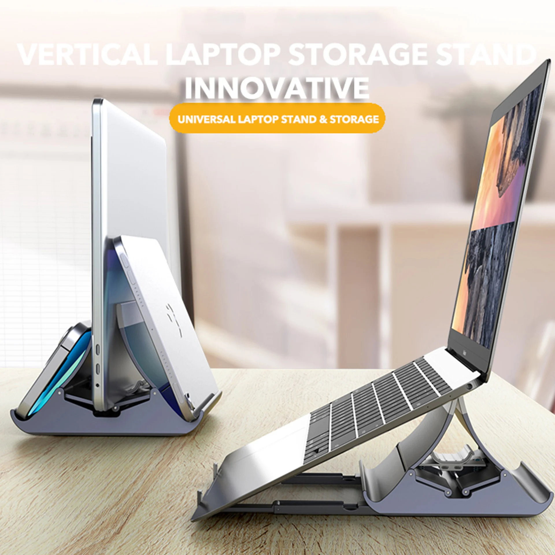 Space-Saving-Non-Slip-Universal-Laptop-Holder-Vertical-Storage-For ...