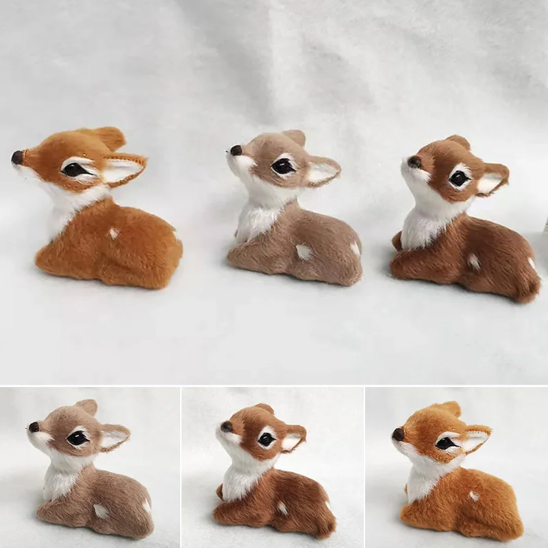 1PC-Plush-Simulation-Lying-Reindeer-Figurines-Artificial-Deer-Ornaments ...