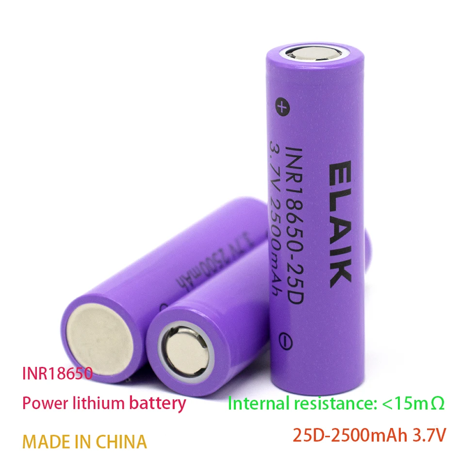 INR18650 Rechargeable lithium battery 3.7V 2500mAh power battery Stable performance 20A battery ...
